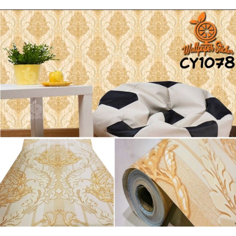 Jual COD || Wallpaper Sticker Dinding Embos Putih Polos Salur Bertekstur Mewah Elegan Tinggal ...