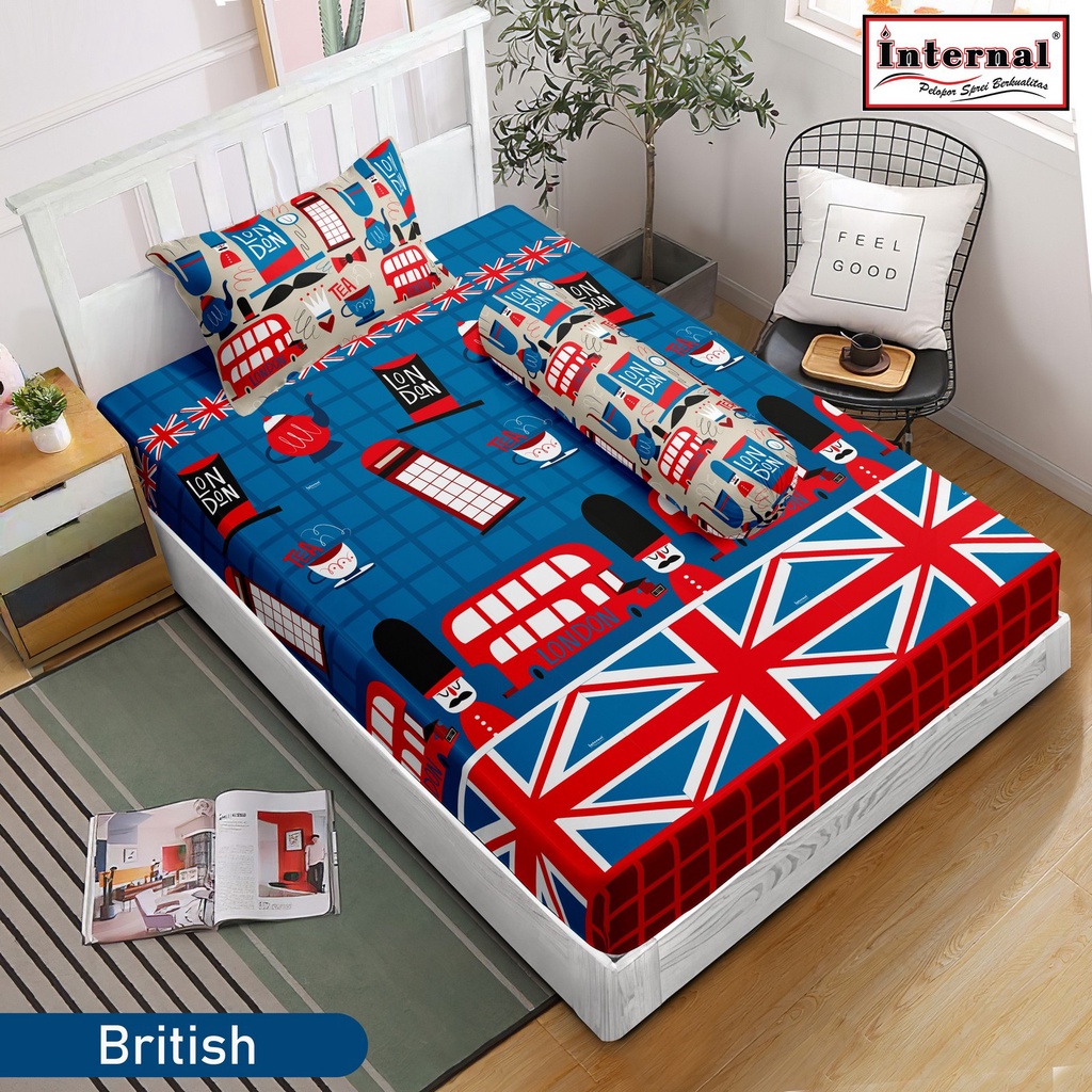 Jual Internal - Sprei Single 120x200 Tinggi 25 - British | Shopee Indonesia