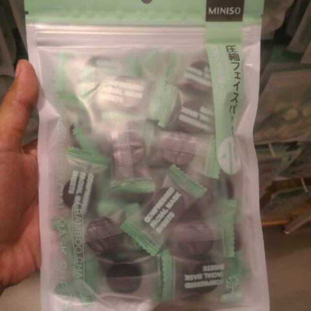Jual Share - Miniso Compressed Facial Mask Sheets Bamboo Charcoal ...