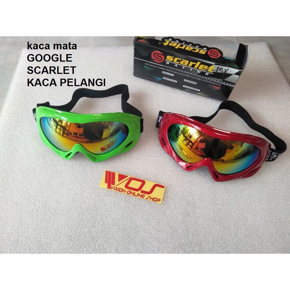 Jual KACA MATA GOOGLE SCARLET KACA PELANGI KUNING BINGKAI MERAH MARUN ...