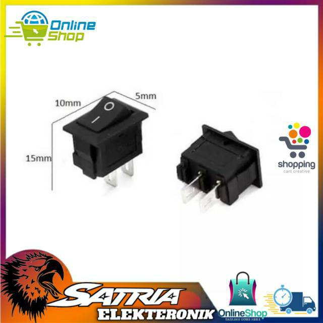 Jual Saklar Switch Kotak Hitam 2 Pin On Off (sedang ) | Shopee Indonesia