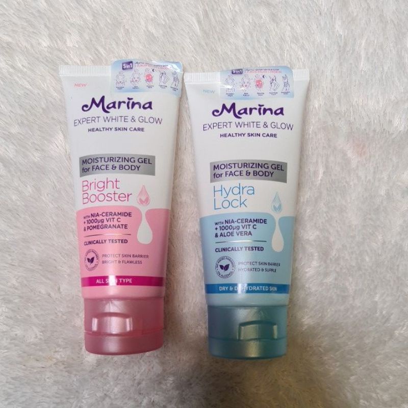 Jual MARINA EXPERT WHITE & GLOW MOISTURIZING GEL FOR FACE AND BODY ...