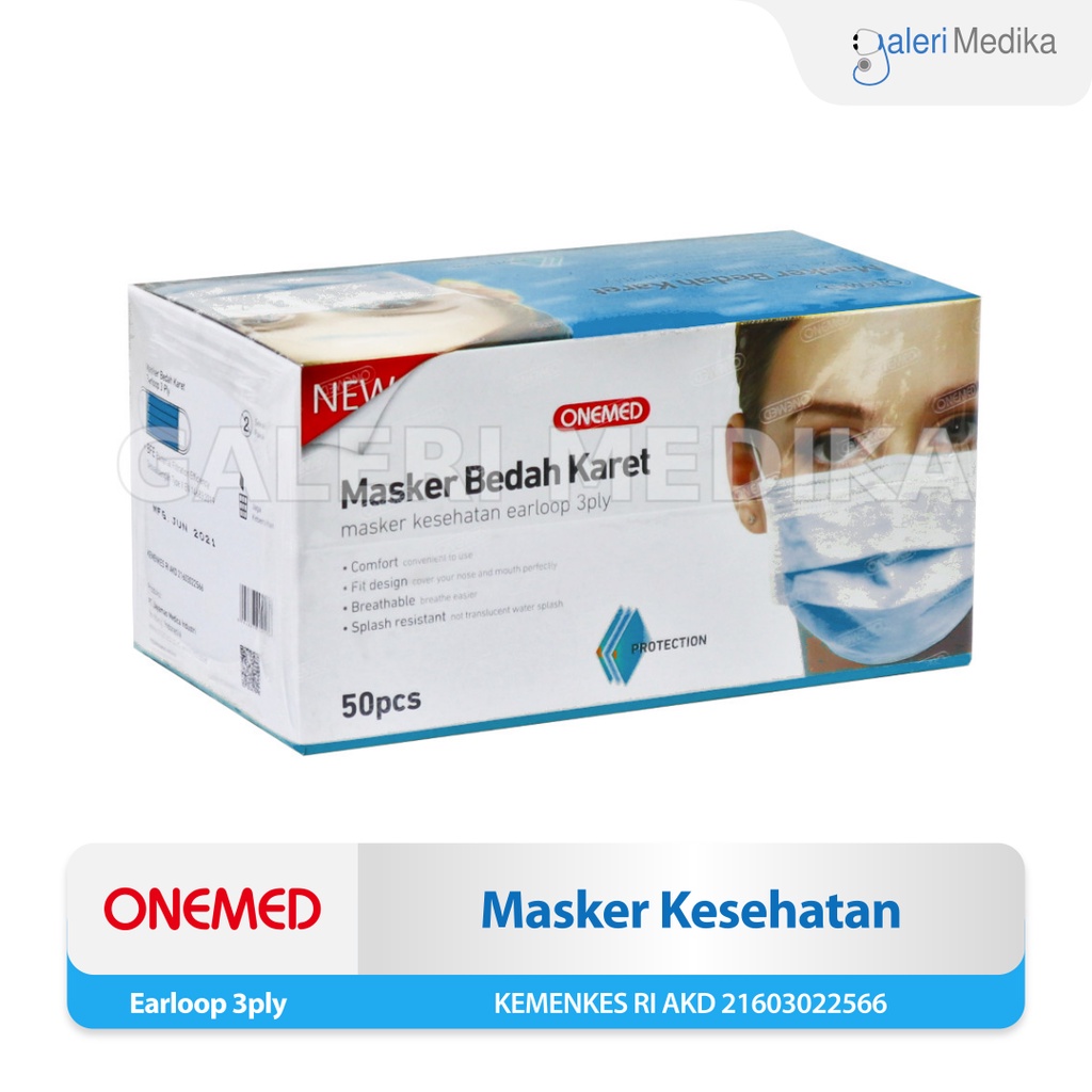 Jual Onemed Masker Bedah Earloop Box Isi 50 pcs | Shopee Indonesia
