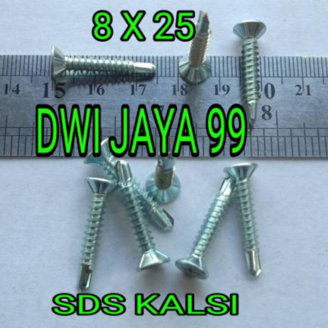 Jual 200 pcs skrup sds fh jf kalsi 6x25 drilling grc roofing bajaringan ...