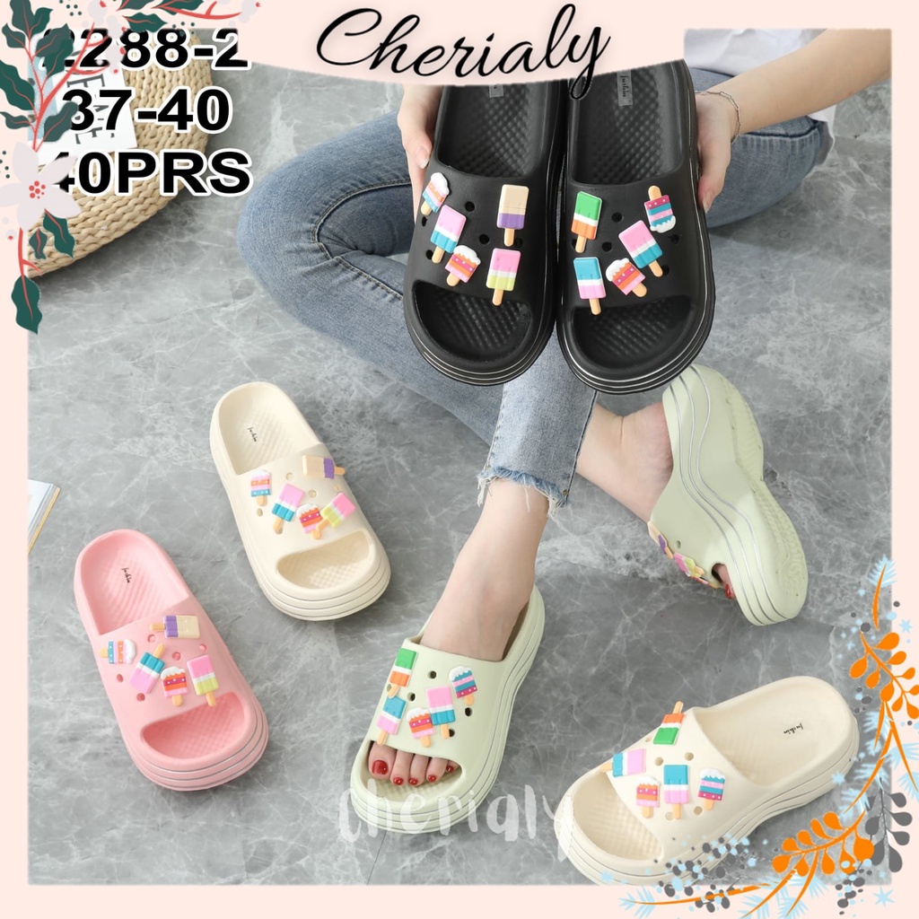 Jual EVA Sandal Slop Wanita Wedges Platform Tinggi 5 Cm Sendal Bahan ...