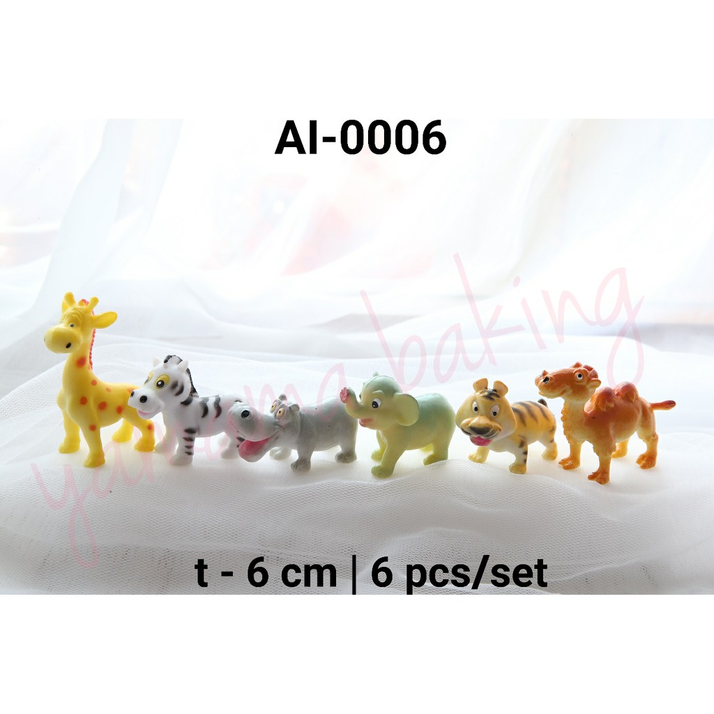 Jual AI-0006 Topper hiasan kue binatang kartun jerapah gajah zebra unta ...