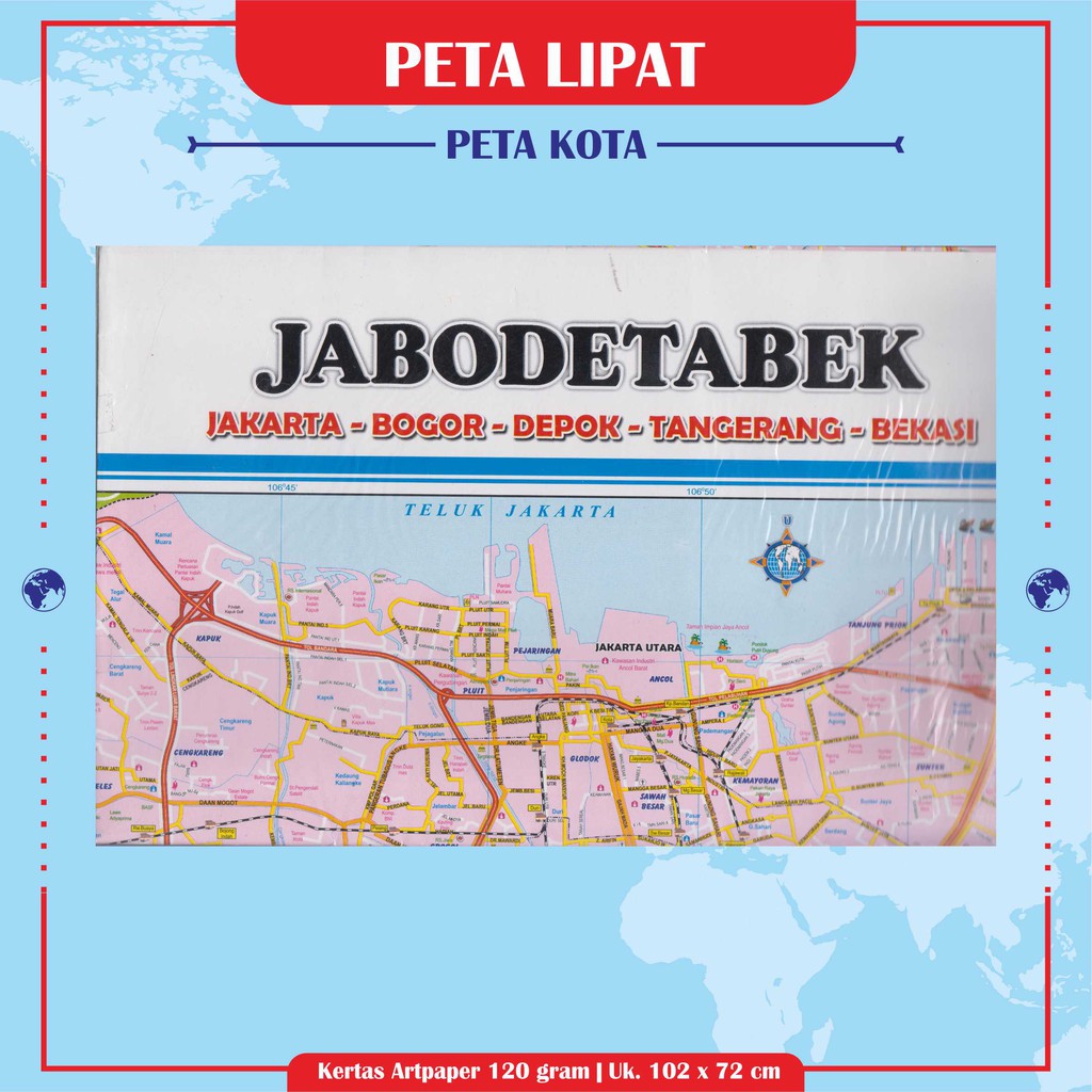 Jual Peta Lipat Kota Tangerang Peta Tangerang selatan Peta JABODETABEK ...