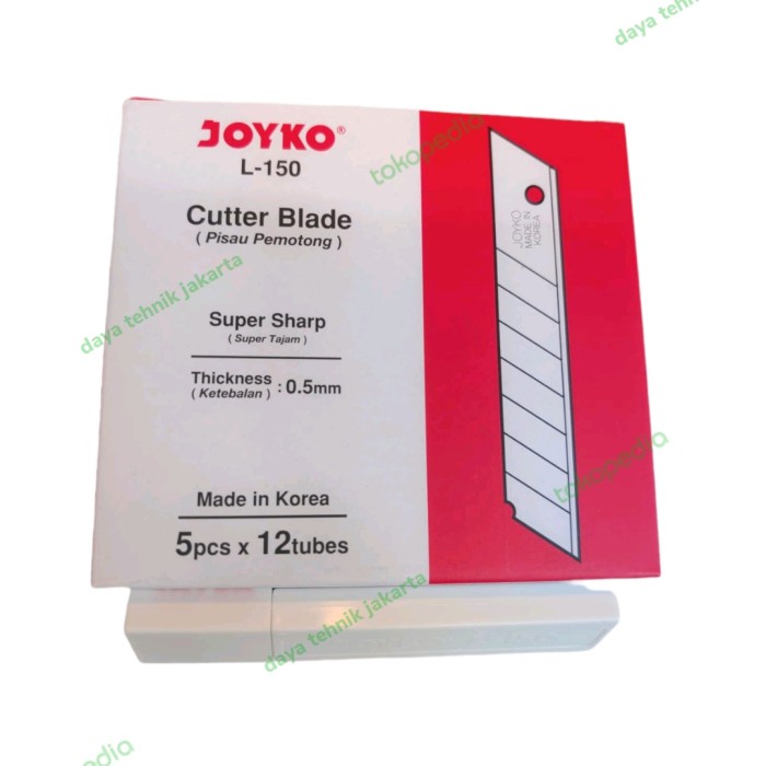 Jual isi cutter joyko l-150 5x12 tube - isi pemotong cutter 1 kotak ...