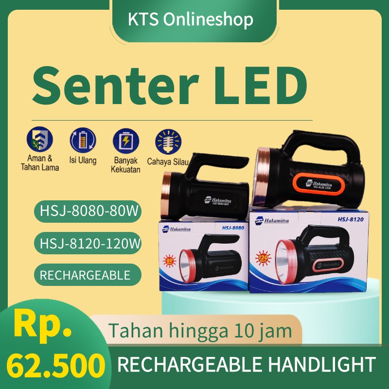 Jual Senter cas 80W/120W senter besar LED RECHARGEABLE HANDLIGHT ...