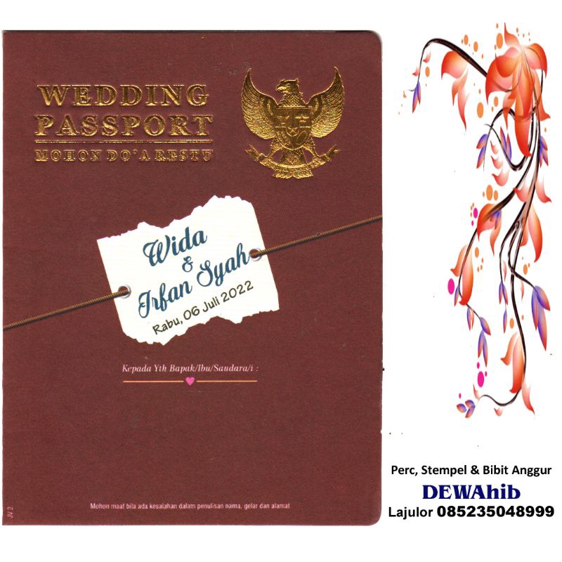 Jual UNDANGAN JAVA CARD PASPOR. JV 1 foil Pernikahan / Khitan murah ...