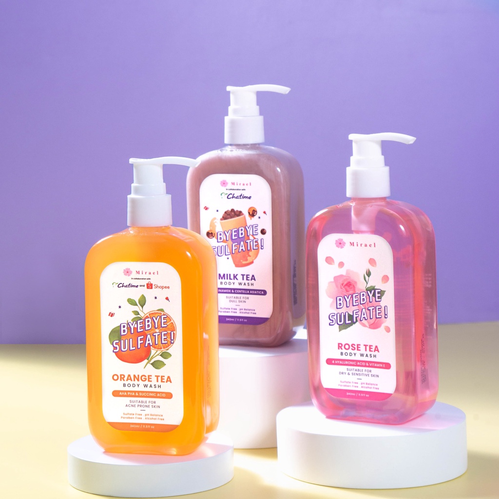 Jual Mirael Bye Bye Sulfate Body Wash 340ml | Sugar Scrub 250ml ...