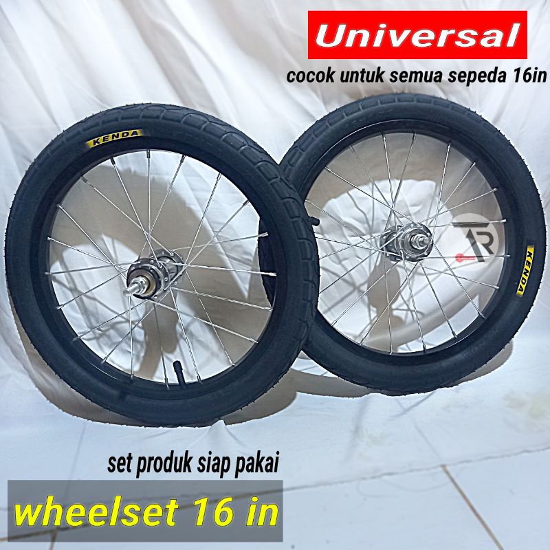 Jual Roda sepeda 16in lengkap / roda sepeda 16 x 1.75 KENDA untuk ...