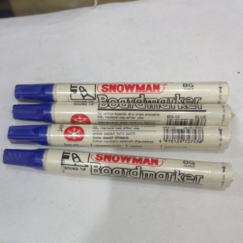 Jual Spidol Snowman BIRU Boardmarker Whiteboard White board BG 12 ...