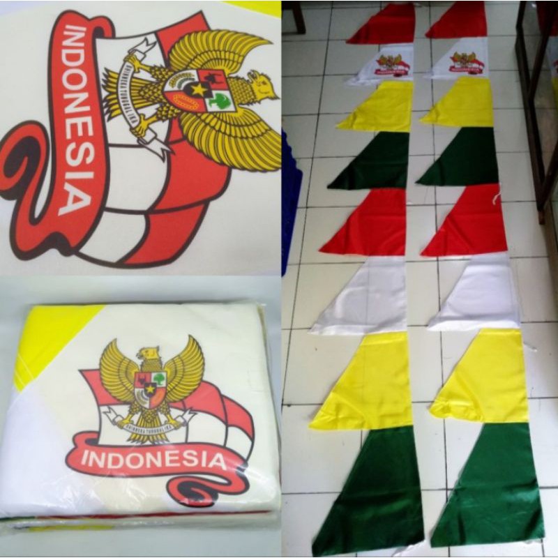 Jual Bendera Umbul-umbul sablon garuda model 8 mata zigzag | Shopee Indonesia