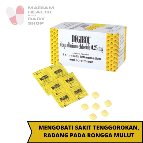 Jual Degirol Tablet Hisap 0.25 MG Isi 100 Tablet Rasa Lemon | Mengobati Sakit Tenggorokan ...
