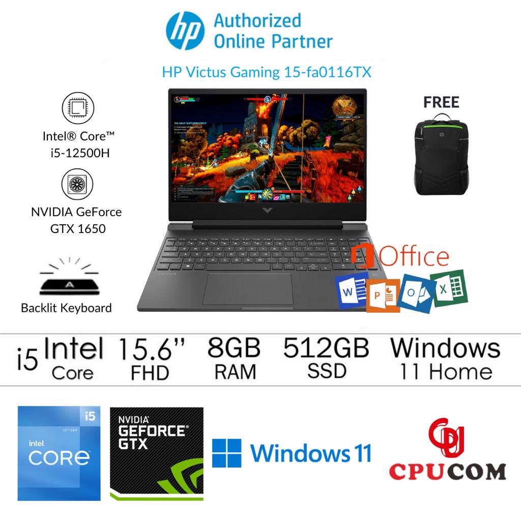 Jual HP Victus 15-fa0116TX i5-12500H 8GB 512GB SSD 15.6" GTX 1650 Win11+OHS | Shopee Indonesia