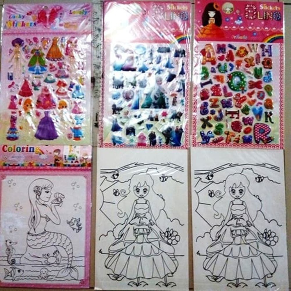 Jual sticker dan mewarnai gambar mainan anak perempuan | Shopee Indonesia