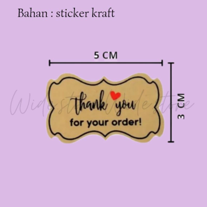 Jual 10 pcs stiker thank you kraft | stiker ukuran 5x3 cm | stiker ...