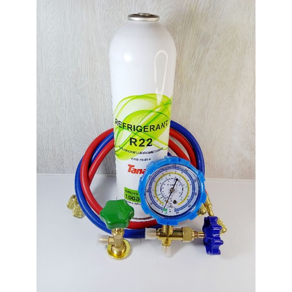 Jual Paket Isi Freon AC R22 Kaleng , Manifold, Selang, Kran | Shopee Indonesia
