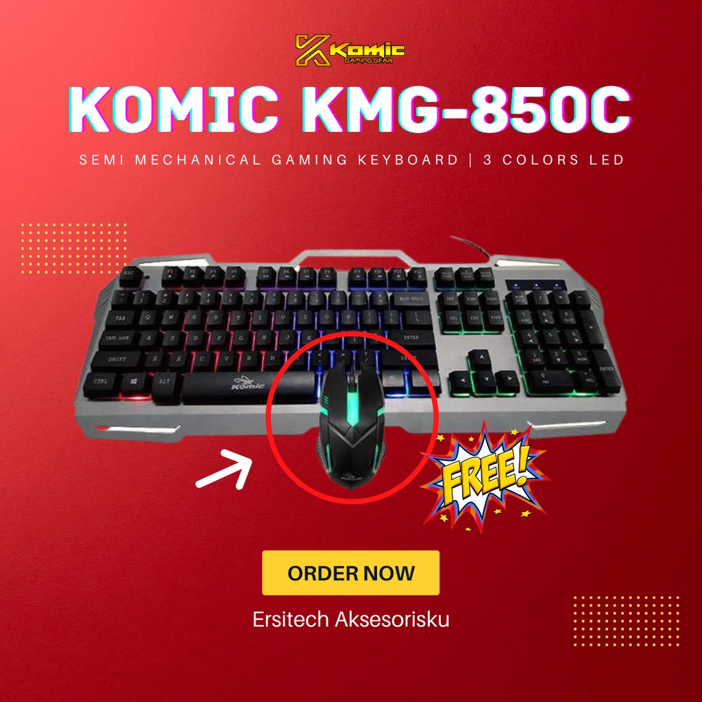 Jual Komic KMG 850C - Keyboard Gaming Mechanical, Keyboard RGB ...
