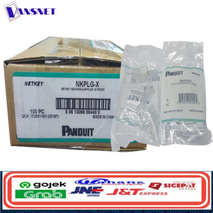 Jual Konektor RJ45 Cat6 Panduit Netkey NKPLG-X isi 100pcs | Shopee ...