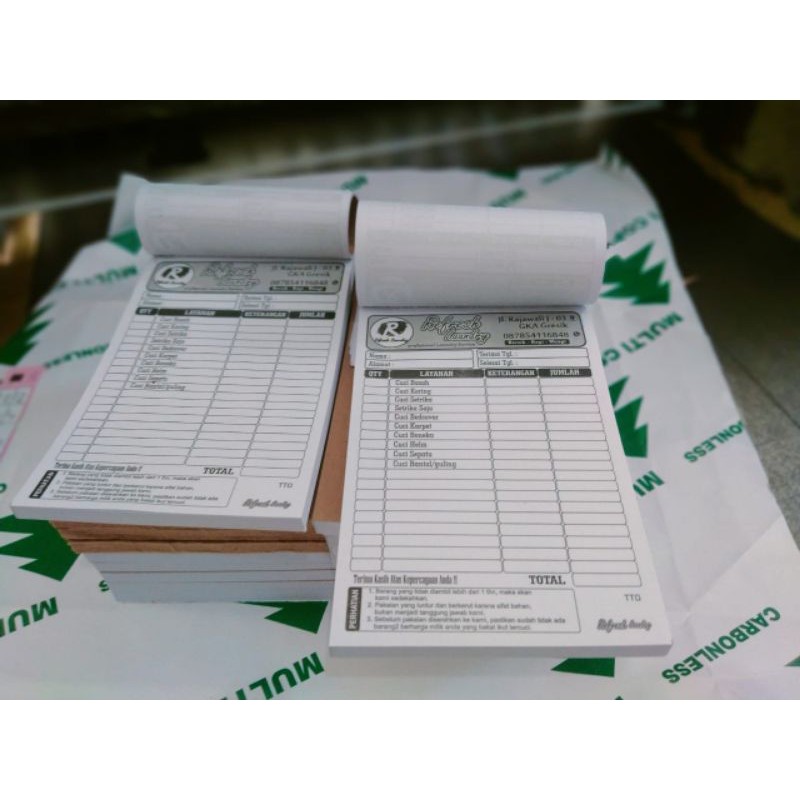 Jual Cetak NOTA dan Kwitansi | NOTA Laundry | Nota Usaha | 2ply ...