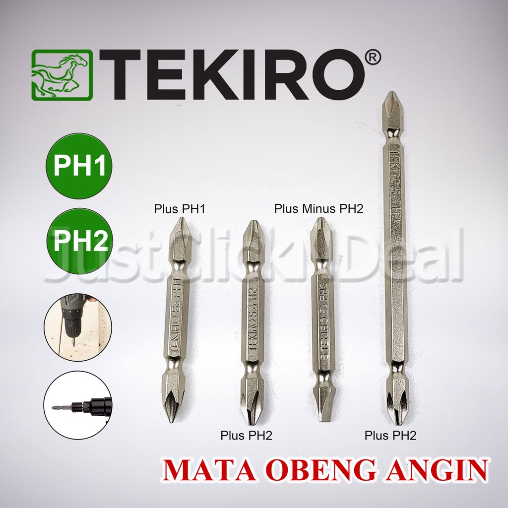 Jual Tekiro Mata Obeng Angin Plus Minus PH1 PH2 Double Ended Bits ...