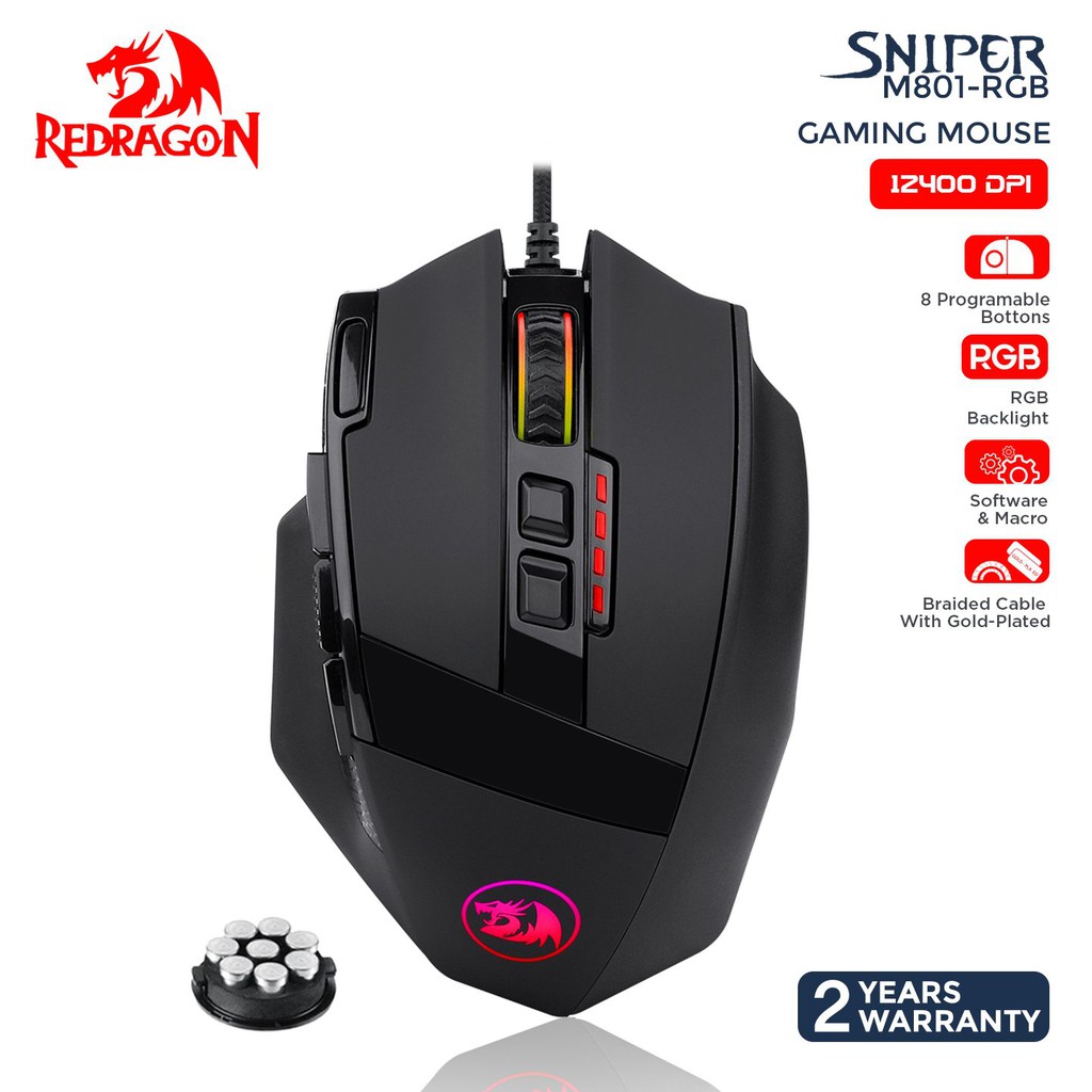 Jual Redragon Gaming Mouse RGB SNIPER - M801-RGB | Shopee Indonesia