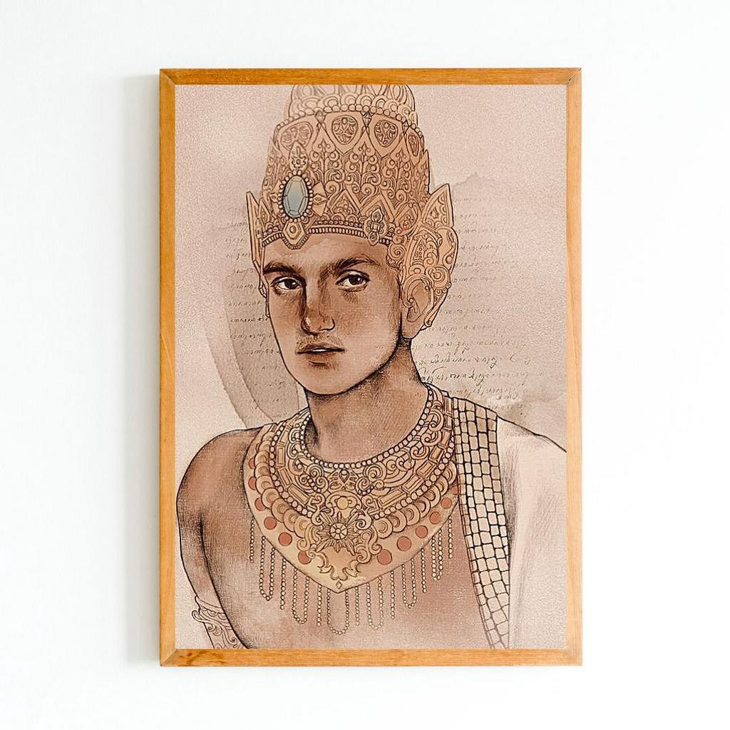 Jual Lukisan Cetak Hayam Wuruk Raja Majapahit Maharaja Sri Rājasanagara ...