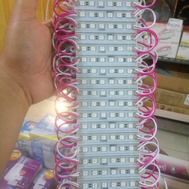 Jual Lampu hias led modul smd 5050 waterproof 6 led per strip dc 12v 12volt variasi motor mobil ...