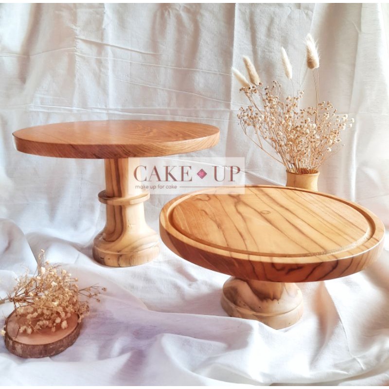Jual Cake Stand Turntable Kayu Jati Meja Putar Dekorasi Kue Cake Tier ...
