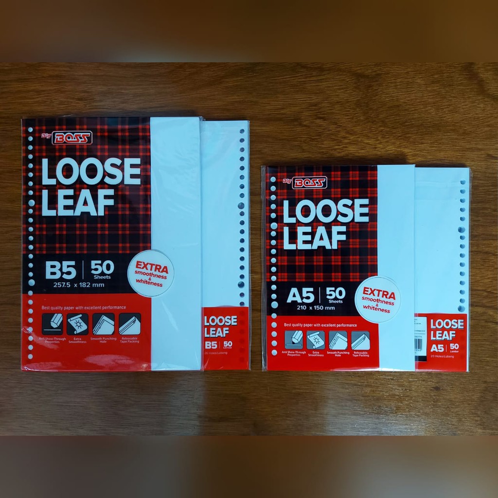 Jual KERTAS BINDER LOOSE LEAF POLOS (TANPA GARIS) ISI 50 LEMBAR A5 DAN B5 | Shopee Indonesia