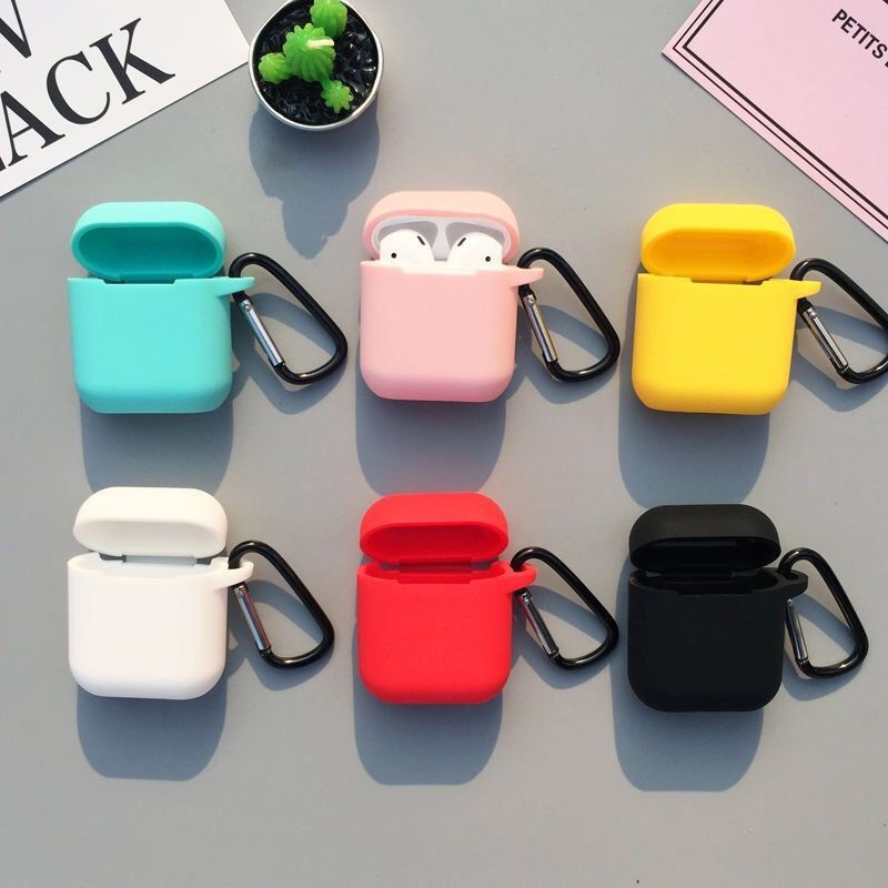 Jual [HANYA SOFT CASE] Airpods Case Plain Dengan Hook Gantungan Besi ...