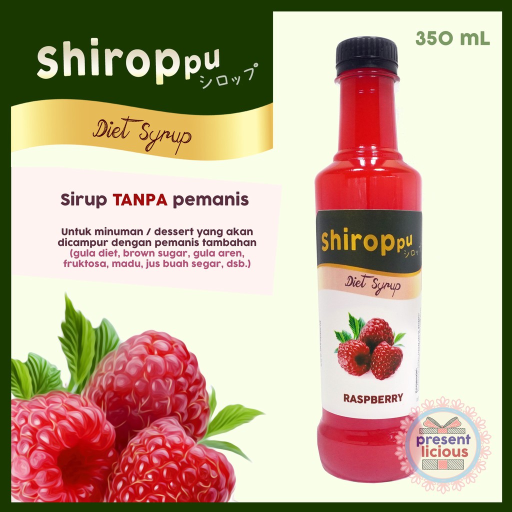 Jual Raspberry | Shiroppu Diet Syrup 350 mL | Sirup Rasa Frambos Tanpa ...