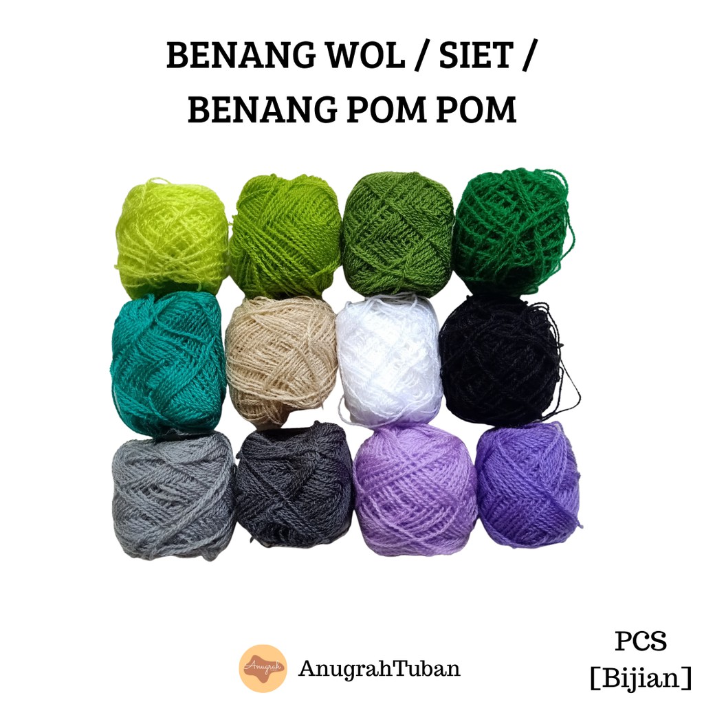 Jual [Katalog 2] Benang Wol/Woll/Wool/Siet/Benang PomPom/Benang Kristik ...