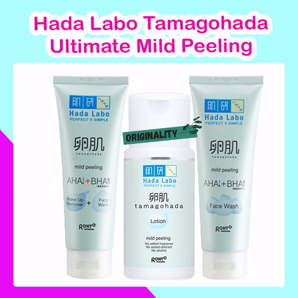 Jual [ originality ] HADA LABO TAMAGOHADA MILD PEELING AHA + BHA / AHA BHA MAKEUP REMOVER SERIES ...