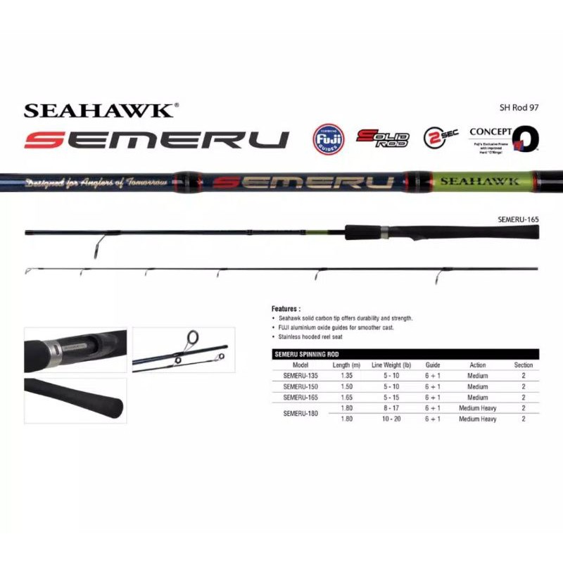 Jual joran seahawk semeru karbon solid 180cm | Shopee Indonesia