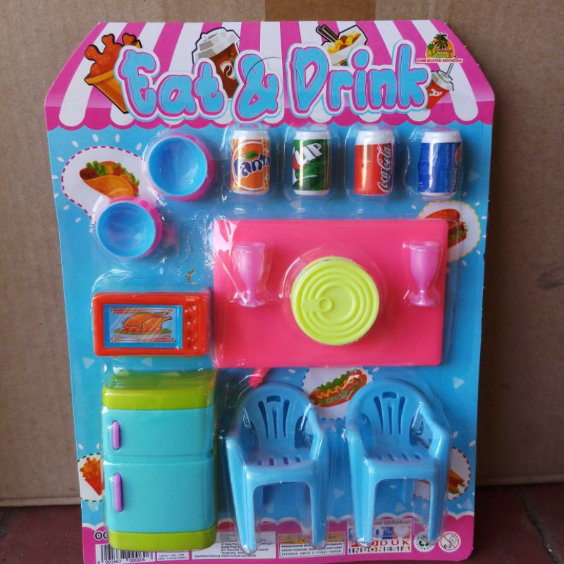 Jual mainan kulkas mini eat and drink set 1 pcs | Shopee Indonesia