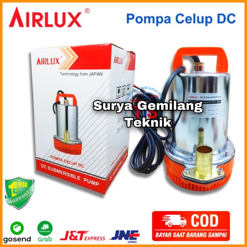 Jual Pompa Celup DC 12Volt Pompa Rendam Kolam Ikan Koi Airlux 100Watt ...