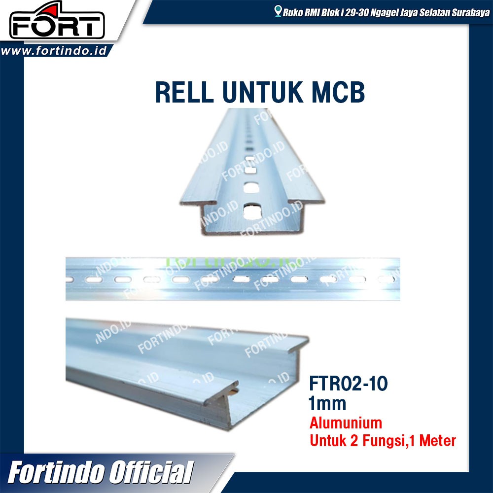 Jual Din Rail omega FTR02-10 Rel Mcb 2 Fungsi Alumunium Rell Tebal 1mm ...