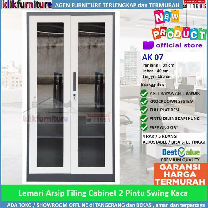 Jual Cabinet | Lemari Arsip Filing Cabinet Besi 2 Pintu Swing Kaca Ak ...