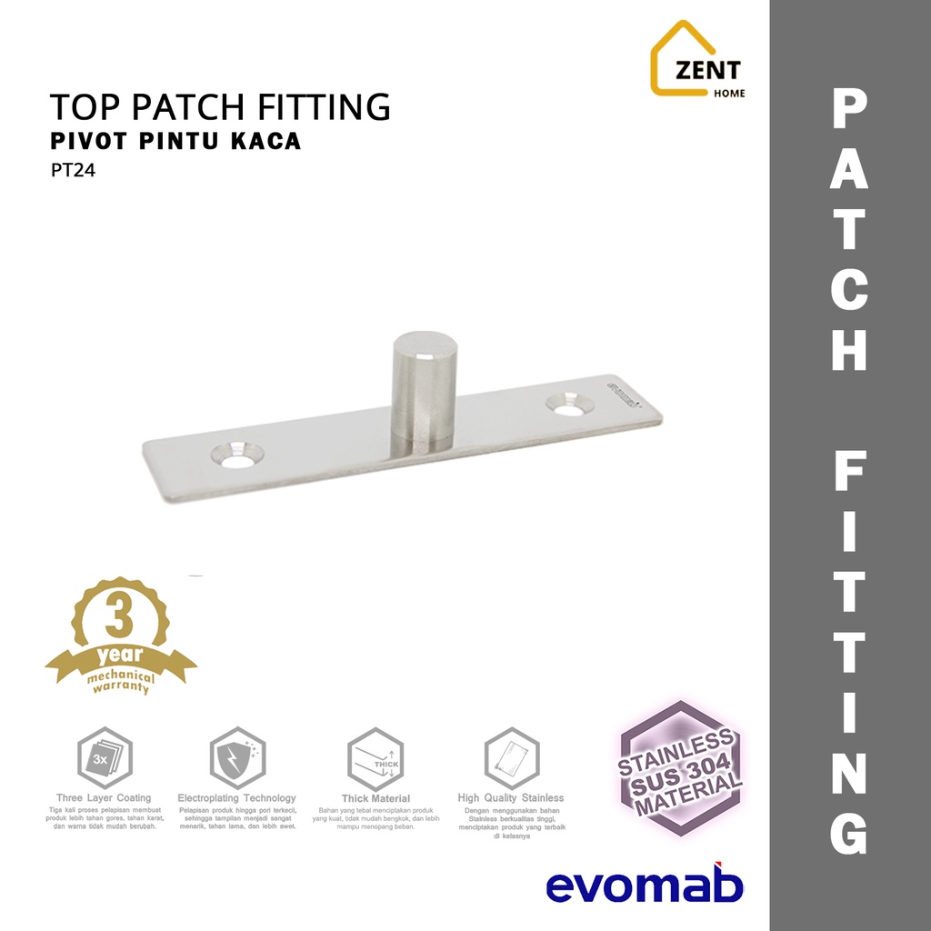 Jual evomab Penjepit Pintu Kaca Top Patch Fitting Pivot PT24 | Shopee ...