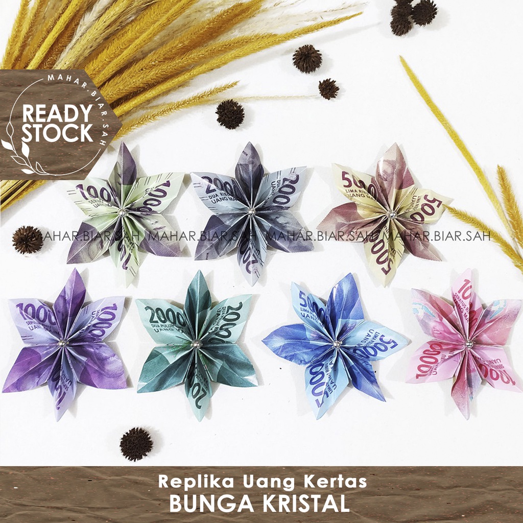 Jual RS Origami Bunga Kristal dari Replika Uang Kertas / Mahar ...