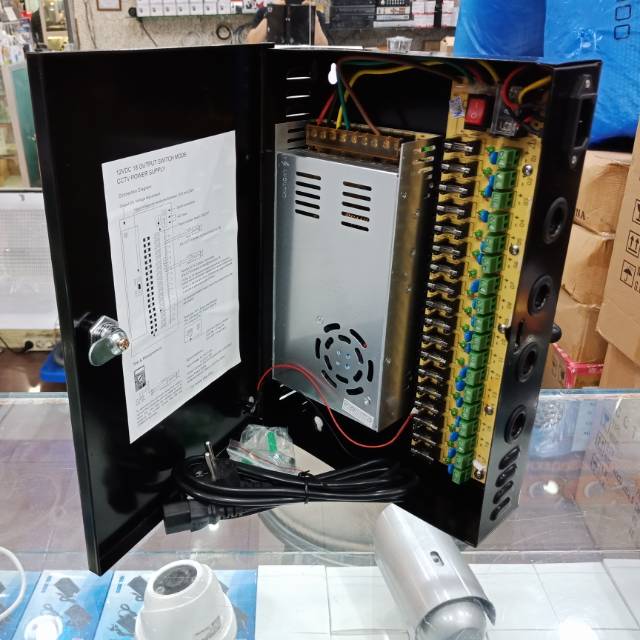 Jual POWER SUPPLY PANEL BOX CCTV 12V 30A SEKERING SUDAH DAPAT KABEL ...
