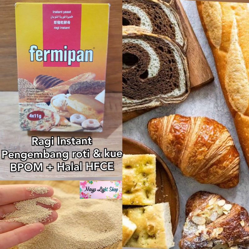 Jual fermipan sachet eceran 11gr Halal ragi instant yeast pengembang ...