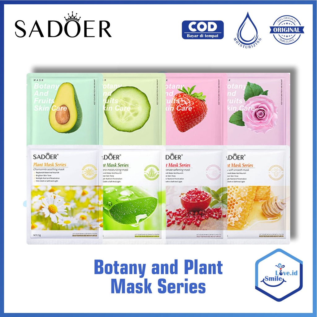 Jual Smilelove SADOER Moisturizing Sheet Mask Botany and Fruits Mask Masker Wajah Buah SAD02 ...