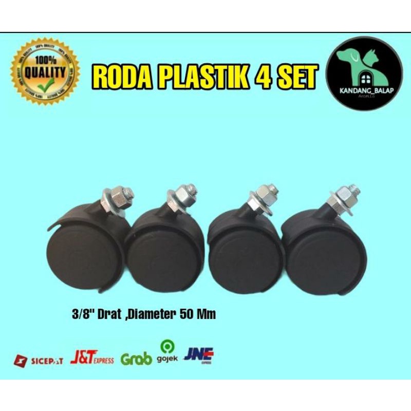 Jual Roda Kandang - Set roda kandang besi lipat Hitam, Roda plastik ...