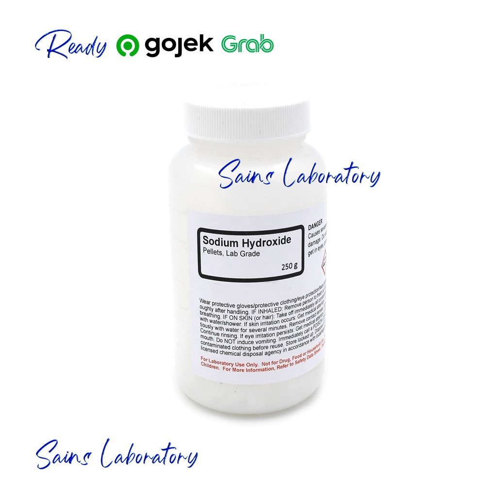 Jual Natrium Hidroksida NaOH 250 gr / Botol Sodium Hydroxide Serbuk ...