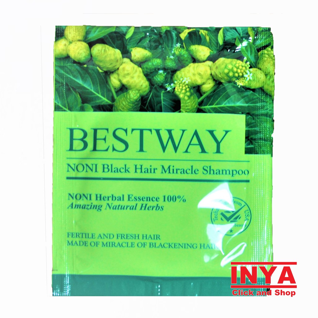 Jual BESTWAY NONI BLACK HAIR MIRACLE SHAMPOO 20ml SACHET | Shopee Indonesia