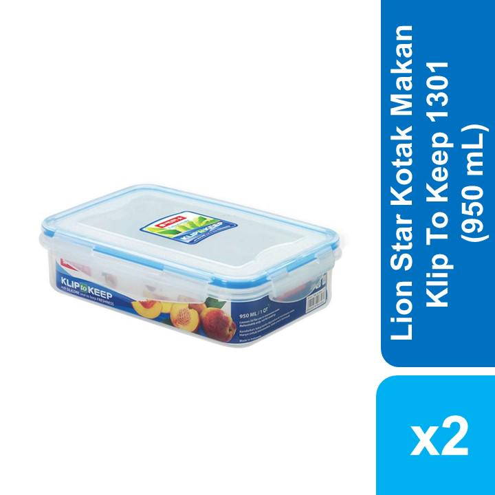 Jual Lion Star Kotak Makan Klip To Keep 1301 950ml x 2 pcs | Shopee Indonesia